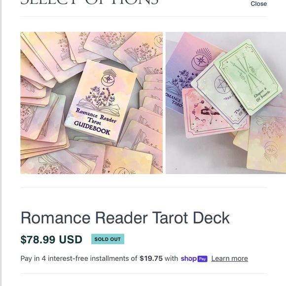 Other | Romance Reader Tarot Deck | Poshmark